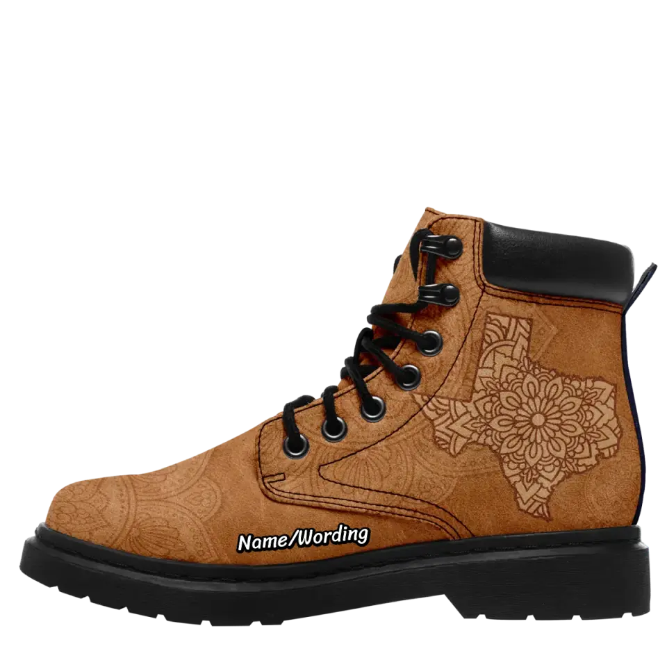 Coolcustomize Personalized Texas Boot, Custom Texas Flag Shoes, Red ...